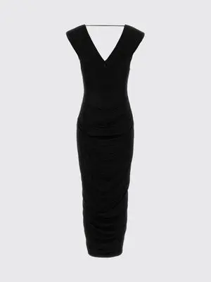 Versace Draped Off-the-shoulder Jersey Midi Sheath Dress