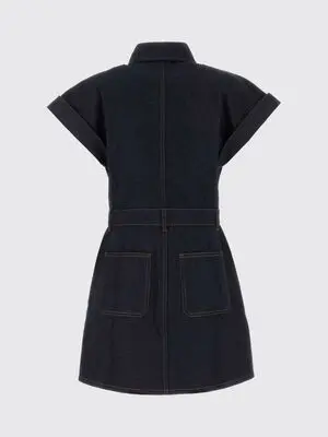 Givenchy Slim Fit Cotton Denim Mini Chemisier Dress With Embroidered Logo