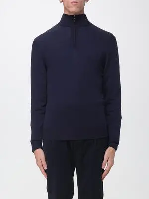 Canali Merino Wool Turtleneck Jumper With Half-zip Closure - Olive