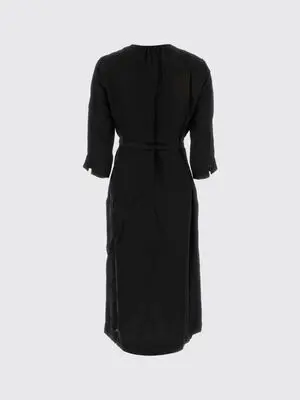 UMA WANG Midi Wrap Dress In Viscose Blend With Long Sleeves