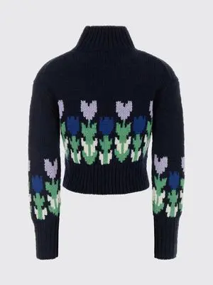 Chloé Cropped Floral Jacquard Wool Turtleneck Jumper