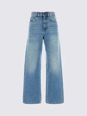 Chloé Mid-rise Wide-leg Jeans In Cotton Denim With Embroidery
