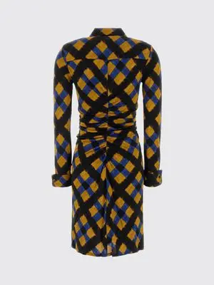 Diane Von Furstenberg Diamond Print Viscose Midi Shirt Dress