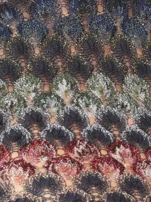 Missoni Zigzag Jersey Turtleneck Top With Open Shoulders