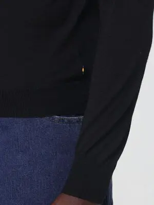 K-WAY Long-sleeve Knit Polo In Silk With A Slim Fit And Ribbed Collar - Black