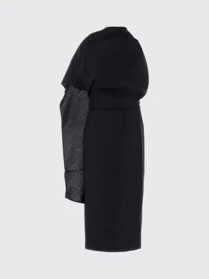 RÓHE Draped One-shoulder Wool-blend Midi Sheath Dress