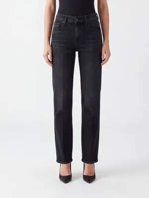 MOTHER Rambler Zip Sneak Mid-rise Cropped Straight Jeans