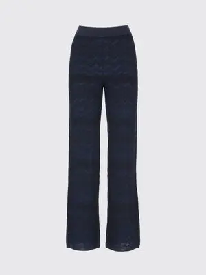 Missoni Straight-leg Knitted Trousers In Wool Blend With Zig-zag Pattern