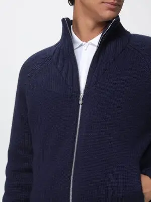 Brunello Cucinelli High Neck Pure Cashmere Zip-up Cardigan