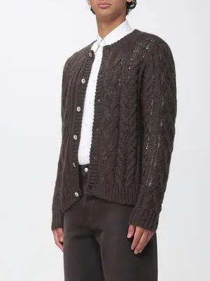 PAURA Open-knit Mohair Blend Cardigan With Button Closure