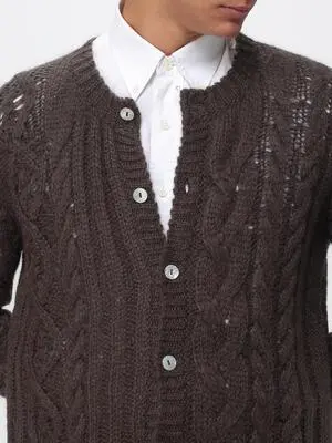 PAURA Open-knit Mohair Blend Cardigan With Button Closure