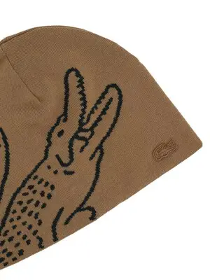 Lacoste Berretto In Lana Con Coccodrillo Jacquard
