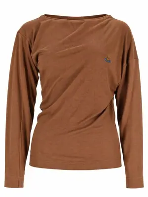 VIVIENNE WESTWOOD Top "hebo" A Maniche Lunghe - Brown