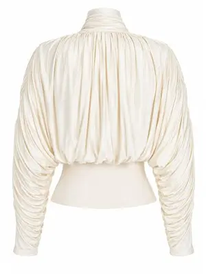SELF-PORTRAIT Top In Jersey Con Colletto Annodato