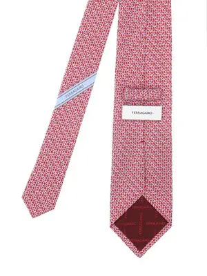 FERRAGAMO Cravatta In Seta Con Stampa - Red