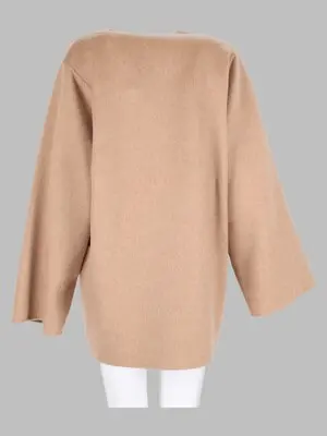 Max Mara Cappotto Cardigan In Cammello E Mohair