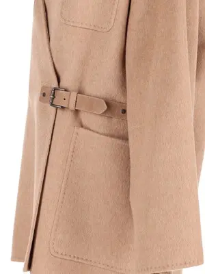 Max Mara Cappotto Cardigan In Cammello E Mohair