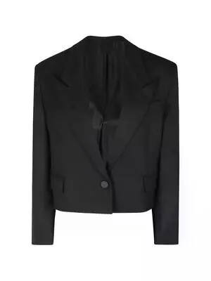 Attico Padded-shoulder Cropped Jacket