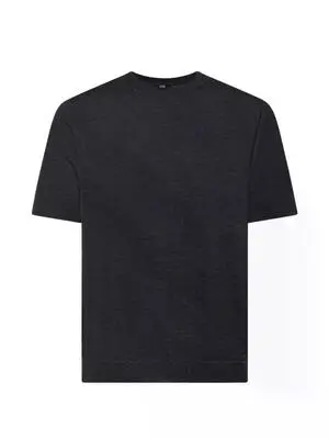 Alpha Studio Fine-knit Wool T-shirt - Grey
