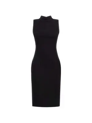 Roberto Cavalli High-neck Sleeveless Fitted Midi Dress