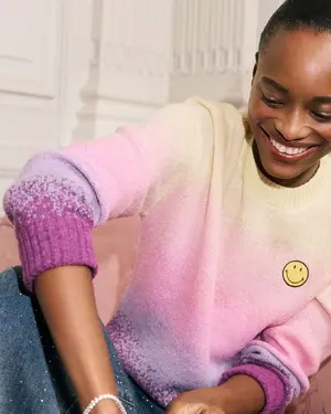 Aqua Ombre Smiley Sweater Exclusive