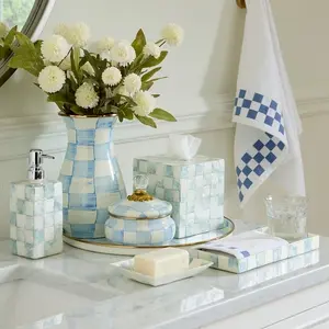 MACKENZIE-CHILDS Sky Check Vanity Tray