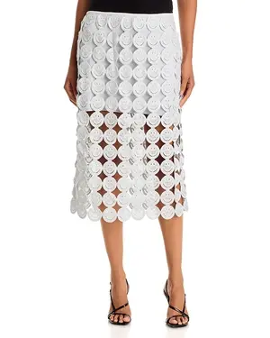 Aqua Smiley Crocheted Midi Skirt Exclusive