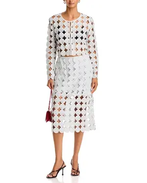 Aqua Smiley Crocheted Midi Skirt Exclusive