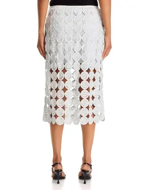 Aqua Smiley Crocheted Midi Skirt Exclusive