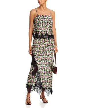 Aqua Lace Inset Midi Skirt Exclusive