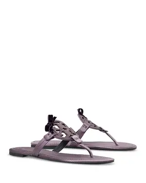 Tory Burch Miller Satin Bow Sandals Grape/black Current