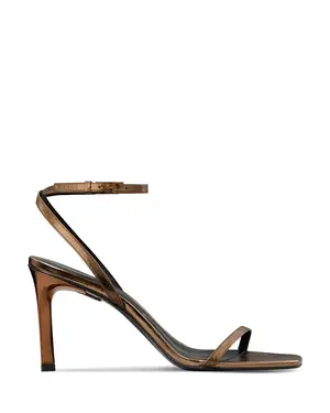 Tory Burch Gigi Metallic Leather Stiletto Sandals