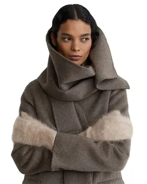 REISS Willow Brushed Cashmere Mittens - Neutral