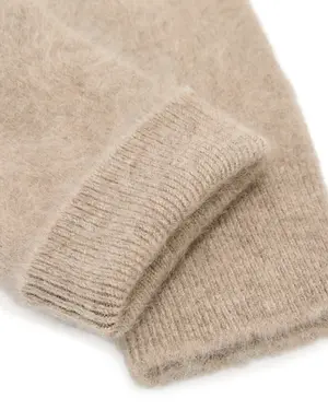 REISS Willow Brushed Cashmere Mittens - Neutral