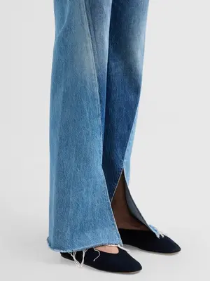MOTHER Bookie Slit Twist Heel Fray Jeans