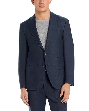 Vince Melange Textured Regular Fit Suit Jacket - Navy