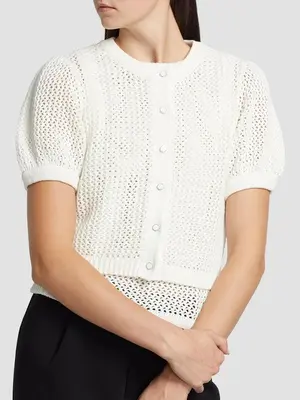 TOCCIN Samantha Crocheted Cotton Cardigan