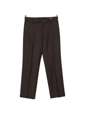 BERWICH Pressed-crease Belt-loop Trousers - Brown