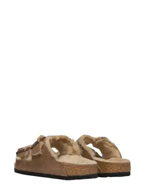BIRKENSTOCK Arizona Shearling Sandals - Grey