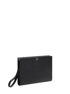 Valentino Garavani Vlogo Signature Leather Pouch