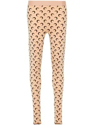 MARINE SERRE Moon Print Leggings - Beige
