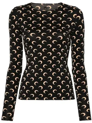 MARINE SERRE Moon Print Top - Black
