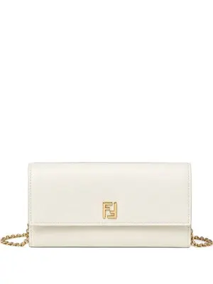 Fendi Leather Continental Wallet - Beige