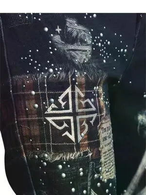 GUAPI Vintage Chronicle Graphic-print Splatter-effect Slim-fit Jeans