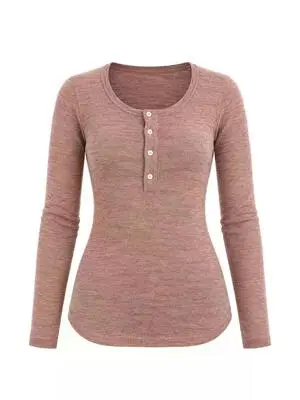 Fred Perry Marl-effect Henley-neck Top