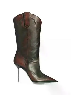 Paris Texas Lidia Heeled Leather Cowboy Boots