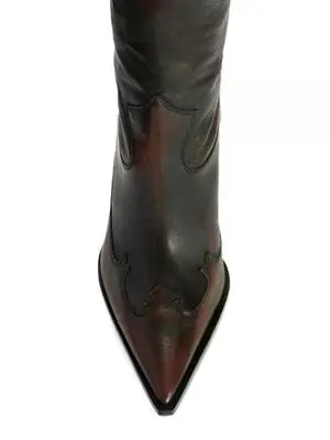 Paris Texas Lidia Heeled Leather Cowboy Boots