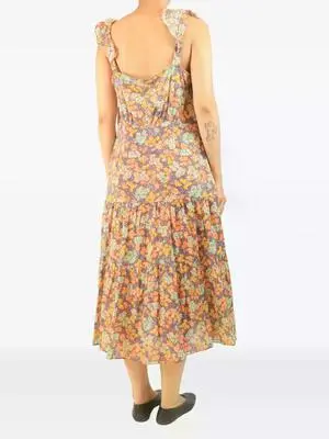 Veronica Beard Floral-print Ruffled Midi Dress