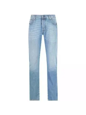 JACOB COHЁN Bard Embroidered-logo Straight-leg Jeans - Blue