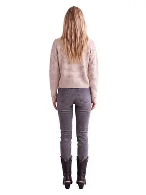 BRODIE CASHMERE Ottoman Open Stitch Polo Cardigen